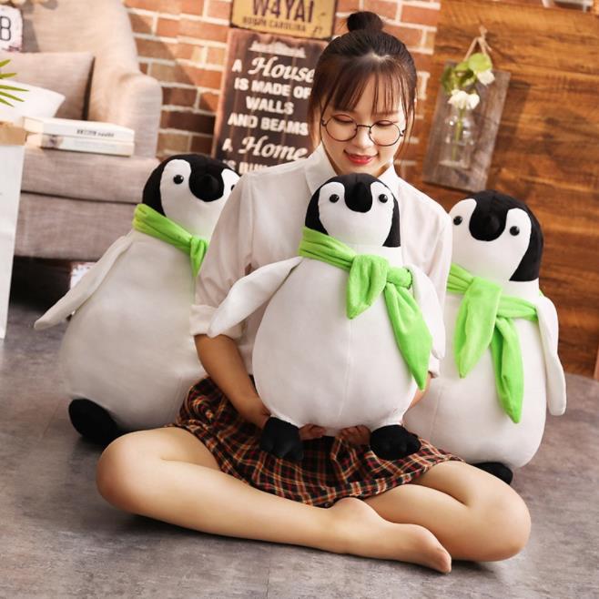 Green scarf penguin plush toy | Custom stuffed animals