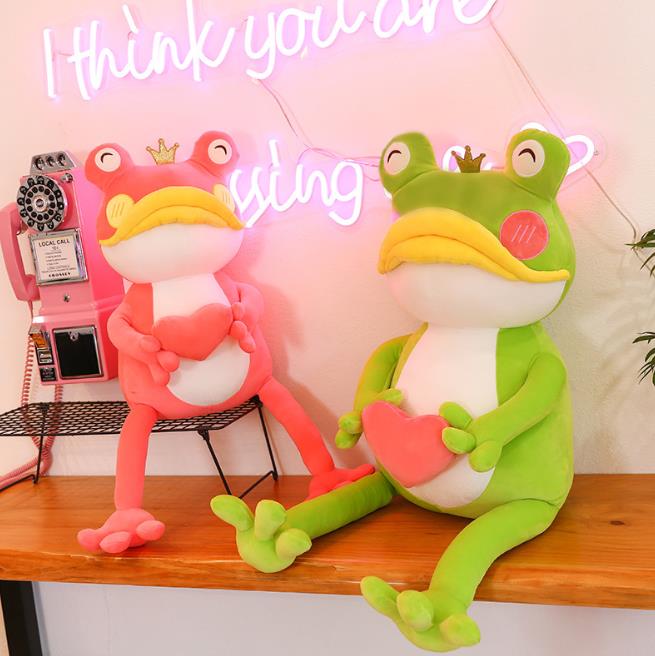 Cartoon frog prince plush toy